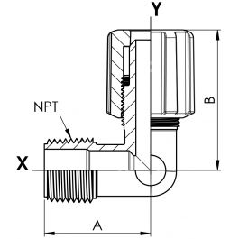 Einschraubwinkel PFA mit Flare und NPT-Außengewinde mit PFA ...